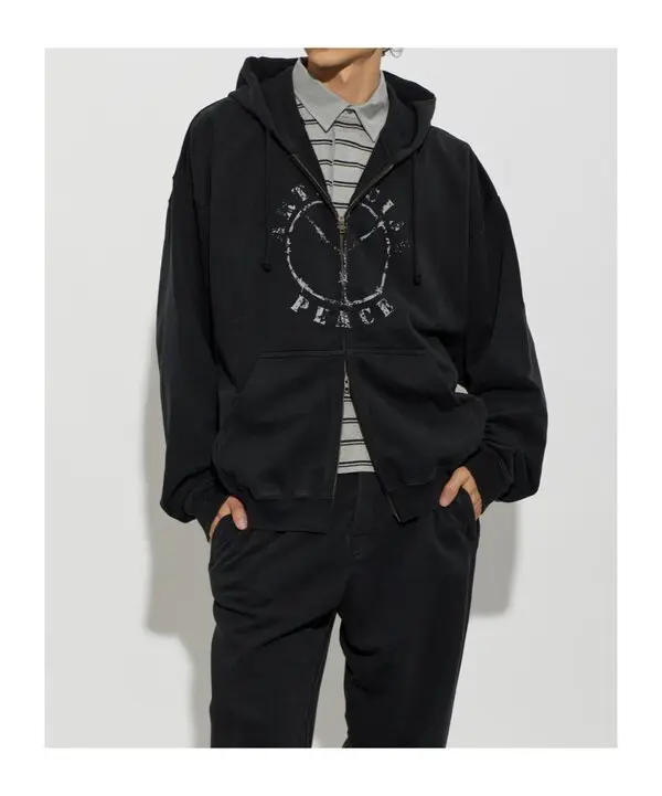 Vetements Printed Zip-up Hoodie