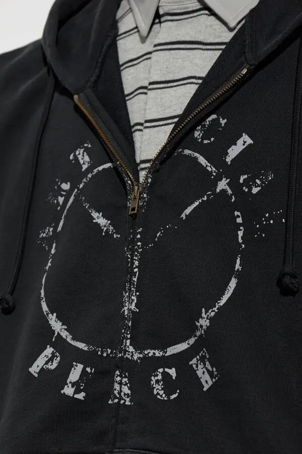 Vetements Printed Zip-up Hoodie