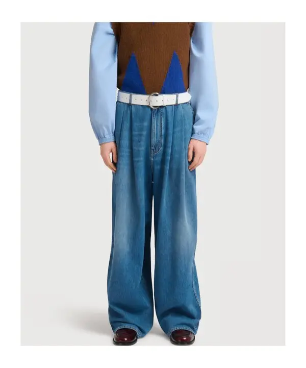 Marni Denim Trousers With Double Pleats