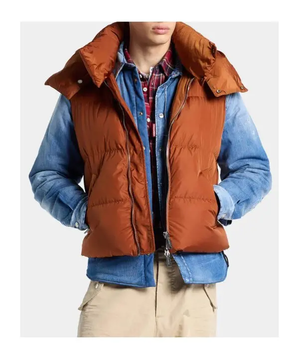 Dsquared2 Hooded Down Vest - Brick