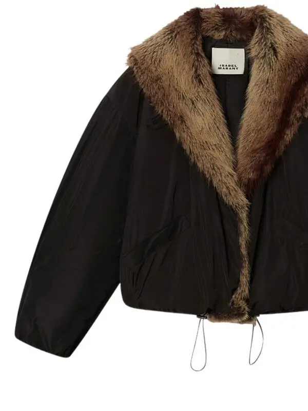 Isabel Marant Étoile Charone Cropped Parka With Faux Fur Collar