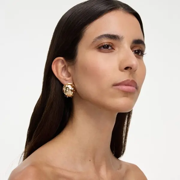 SELF-PORTRAIT Curved Crystal Earring