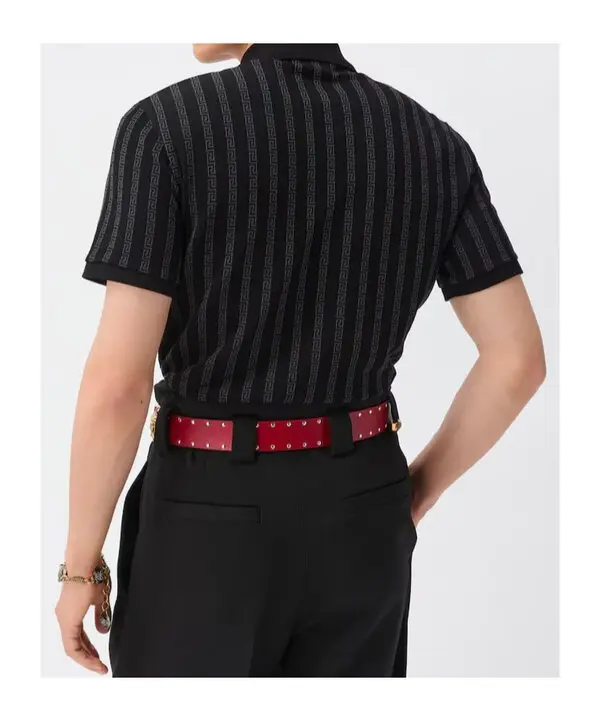 Versace Jacquard Cotton Piqué Polo