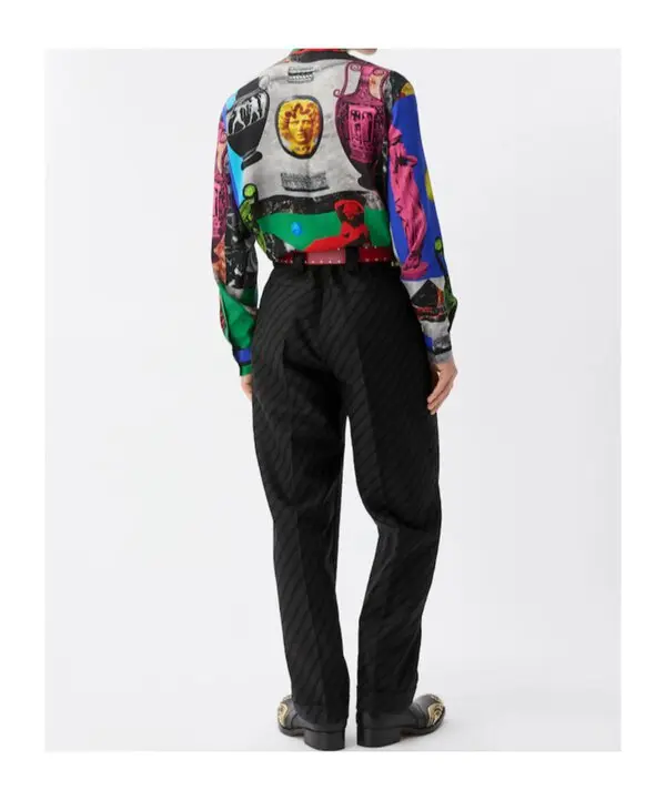 Versace Pinstripe Wool Dress Pants