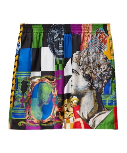 Versace Printed Silk Twill Shorts