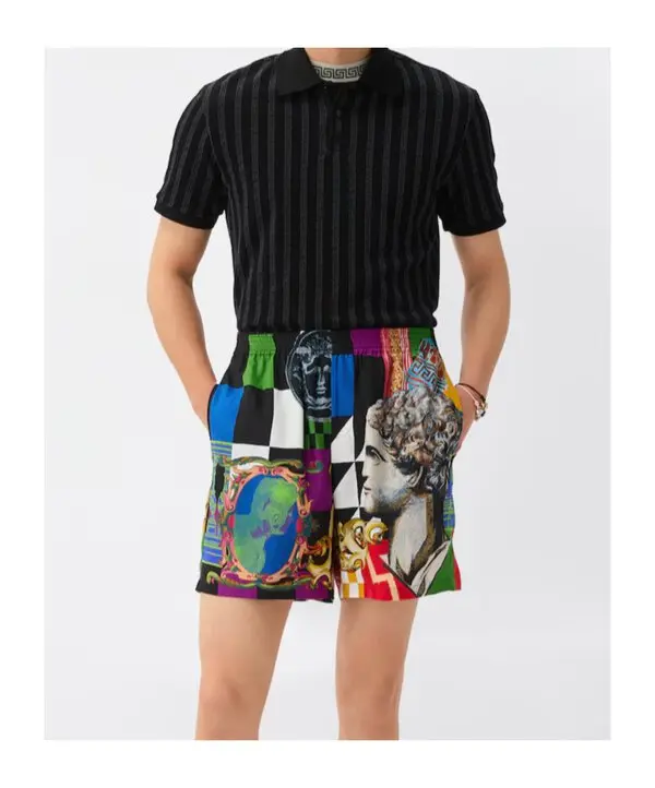 Versace Printed Silk Twill Shorts
