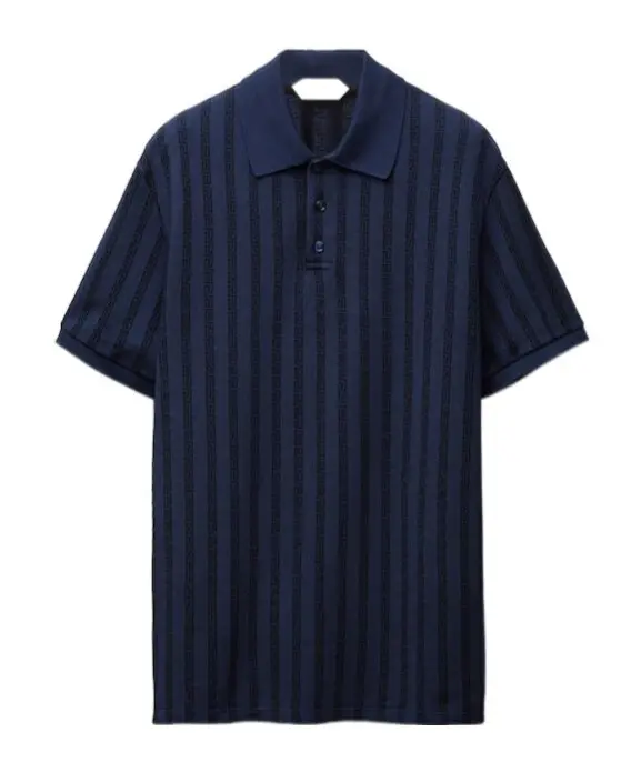 Versace Jacquard Cotton Pique Polo