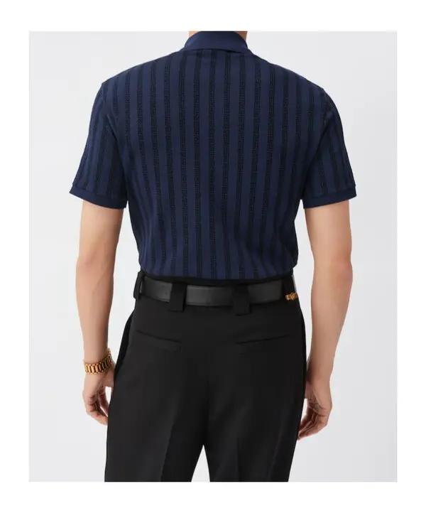 Versace Jacquard Cotton Pique Polo