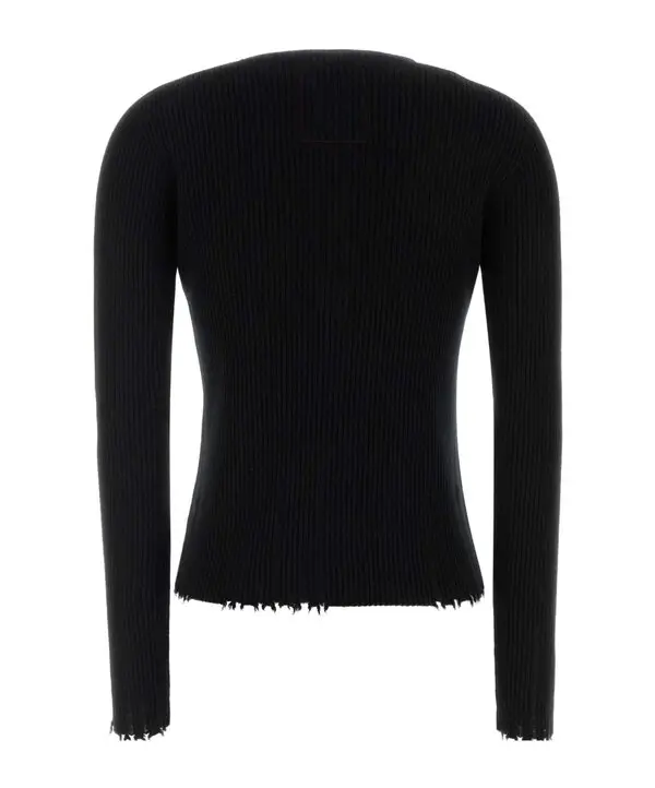 UMA WANG Ribbed Henley Knitted Top