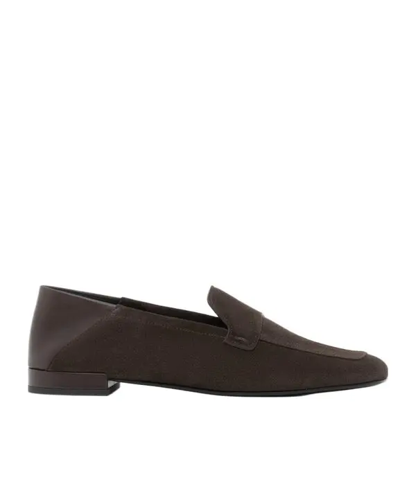 Giorgio Armani Loafer In Split Leather With Leather Lining And Sole
