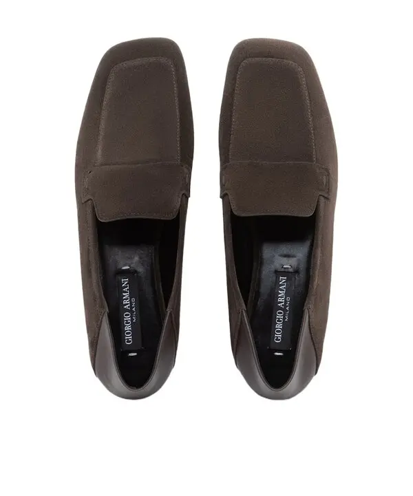 Giorgio Armani Loafer In Split Leather With Leather Lining And Sole