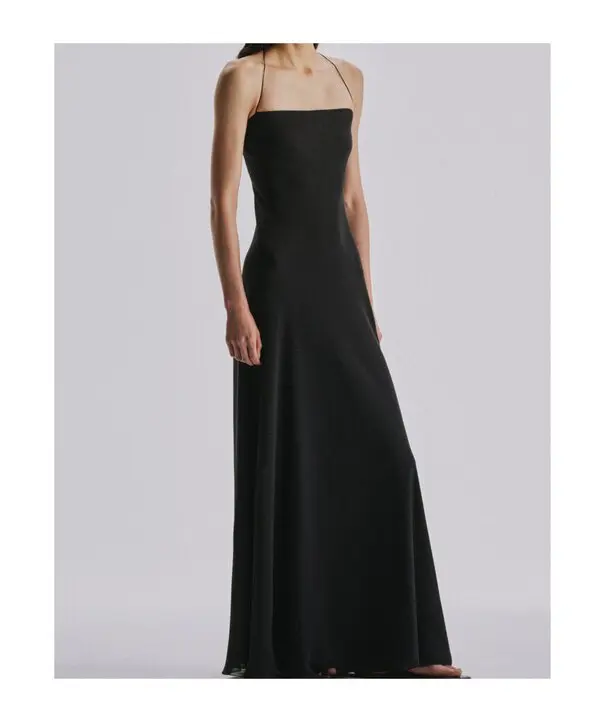 THE ROW Javier Silk Georgette Halterneck Dress