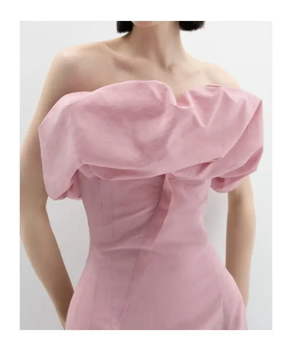 Magda Butrym Sculptural Neckline Fitted Dress