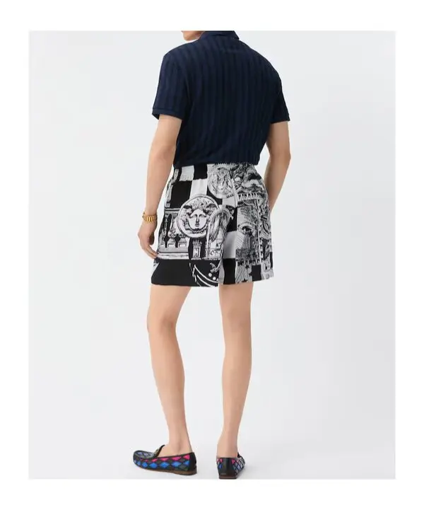 Versace Printed Silk Twill Shorts - Black