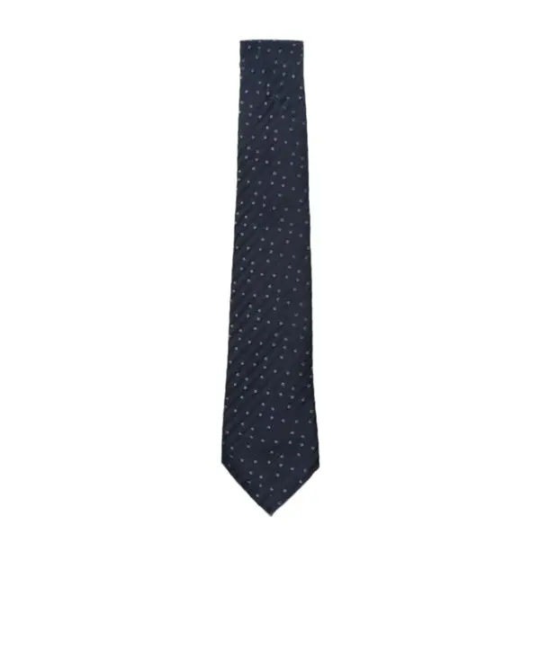 Giorgio Armani Polka Dot Diagonal Stripe Neck Tie - Blue Fancy