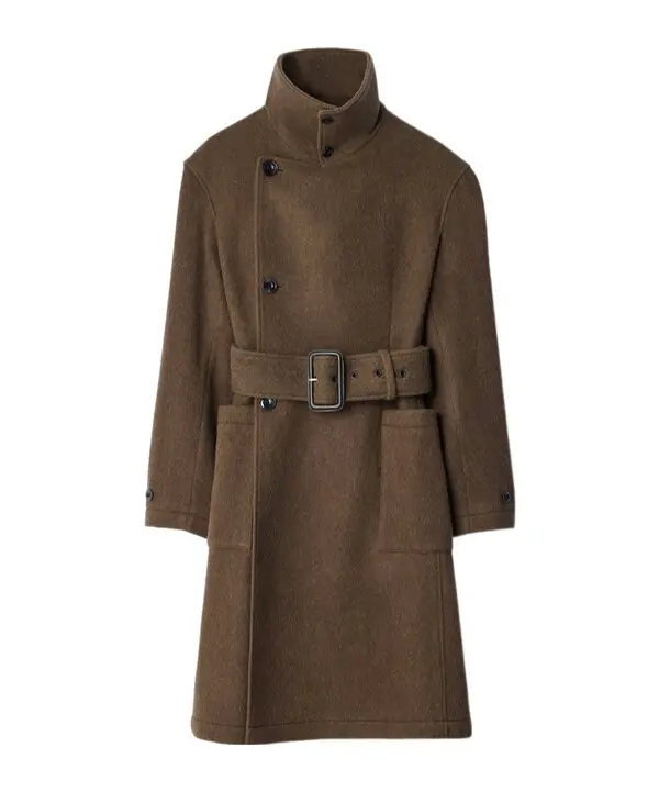LEMAIRE Fitted Wrap Coat In Felted Wool And Alpaca Blend