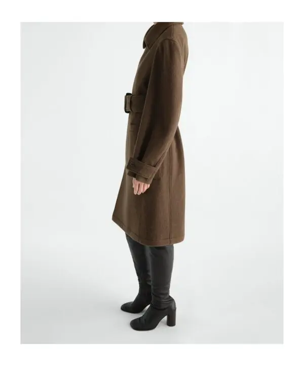 LEMAIRE Fitted Wrap Coat In Felted Wool And Alpaca Blend