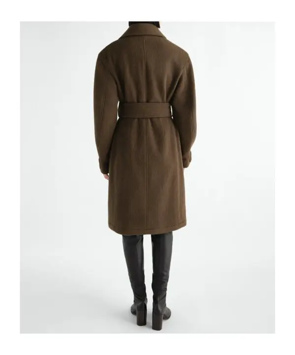 LEMAIRE Fitted Wrap Coat In Felted Wool And Alpaca Blend