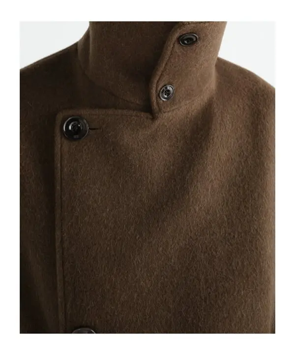 LEMAIRE Fitted Wrap Coat In Felted Wool And Alpaca Blend