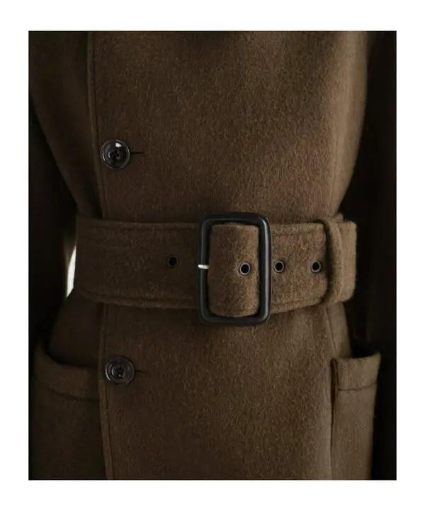 LEMAIRE Fitted Wrap Coat In Felted Wool And Alpaca Blend