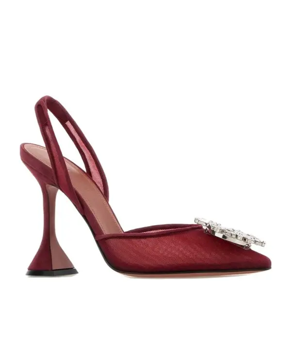 Amina Muaddi Mesh High-heeled Sandals