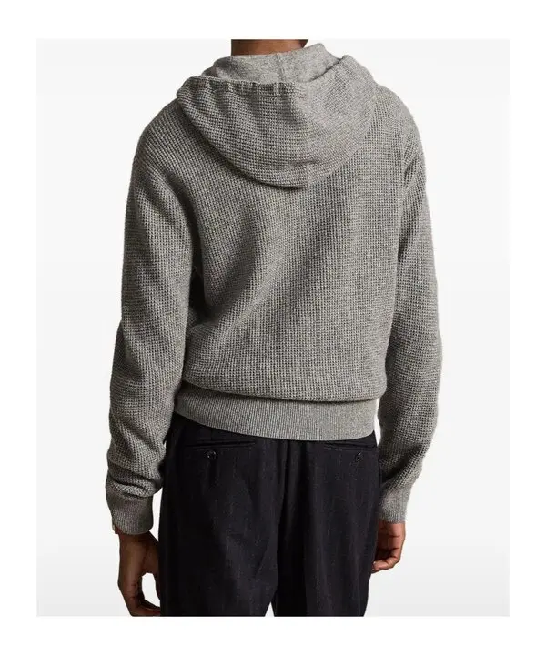 Polo Ralph Lauren Waffle Knit Full-zip Hoodie - Grey