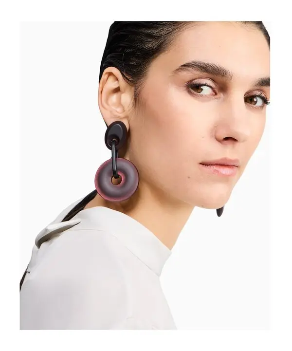 Giorgio Armani Earrings In Acrylic Plastic And Brass