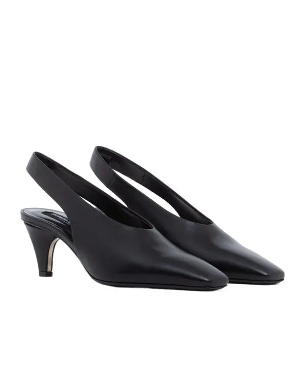 Giorgio Armani Decollete Shoe Leather Lining And Leather Sole