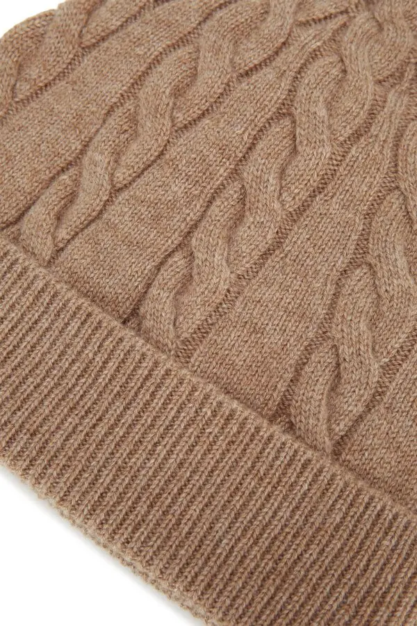 Loro Piana Cedar Cable-knit Beanie Hat - Brown