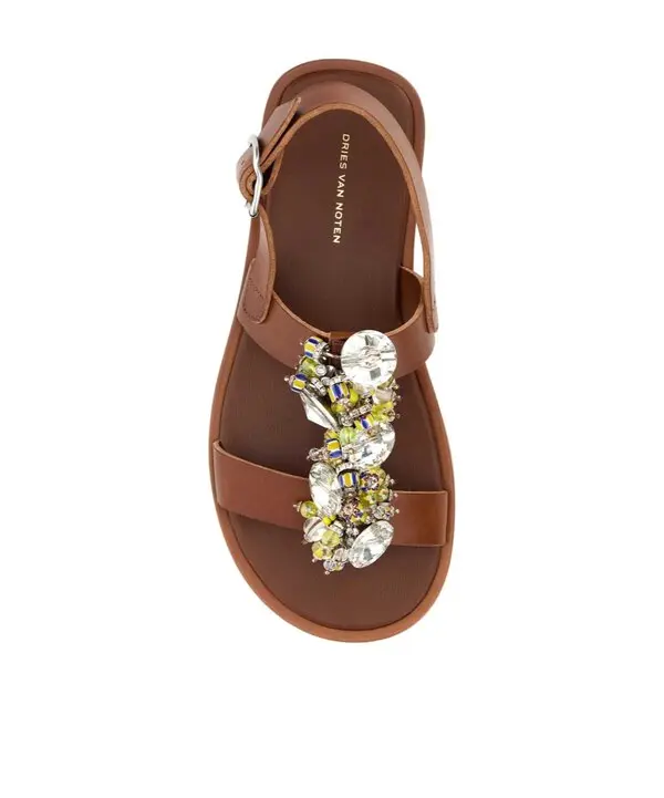 Dries Van Noten Embellished Strap Flat Sandals