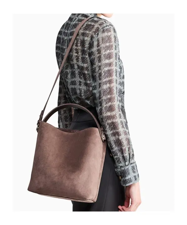 Giorgio Armani Shoulder Bag In Split Leather