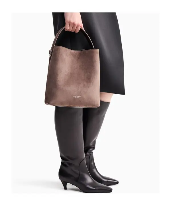 Giorgio Armani Shoulder Bag In Split Leather