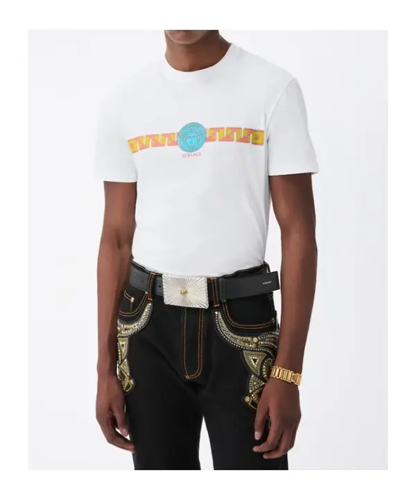 Versace Printed Cotton-jersey Slim T-shirt