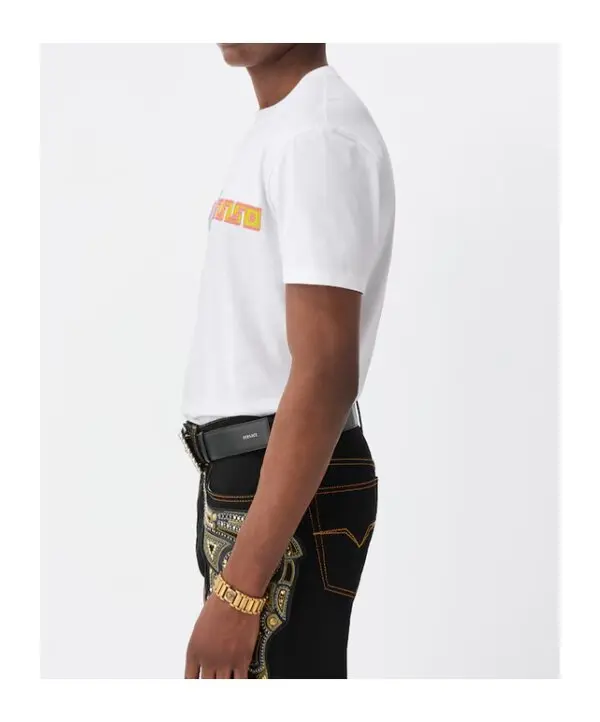 Versace Printed Cotton-jersey Slim T-shirt