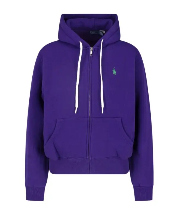 Polo Ralph Lauren Zip-up Logo Hoodie - Purple