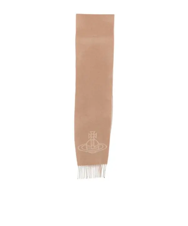VIVIENNE WESTWOOD Orb Logo Fringed Scarf - No