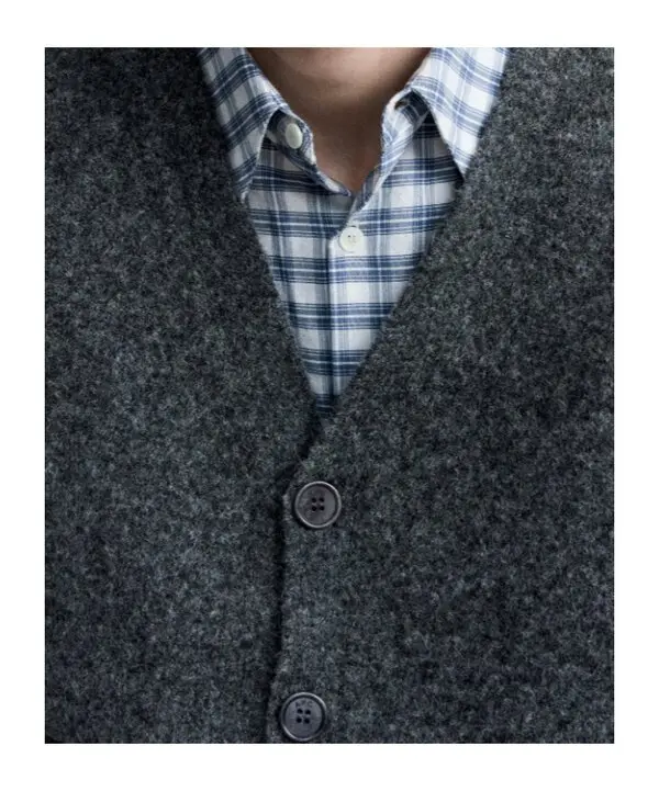 A.p.c. Pierre Cardigan Charcoal Gray Alpaca Wool Cardigan