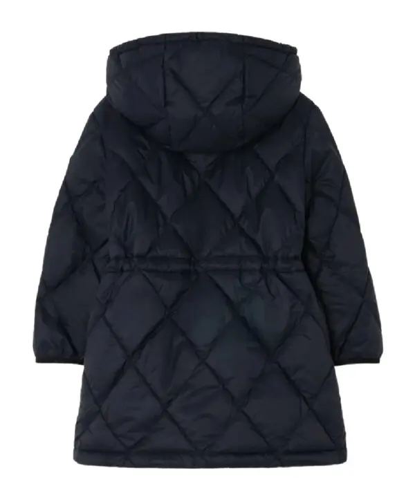 Burberry Checkered Trim Quilted Hooded Coat