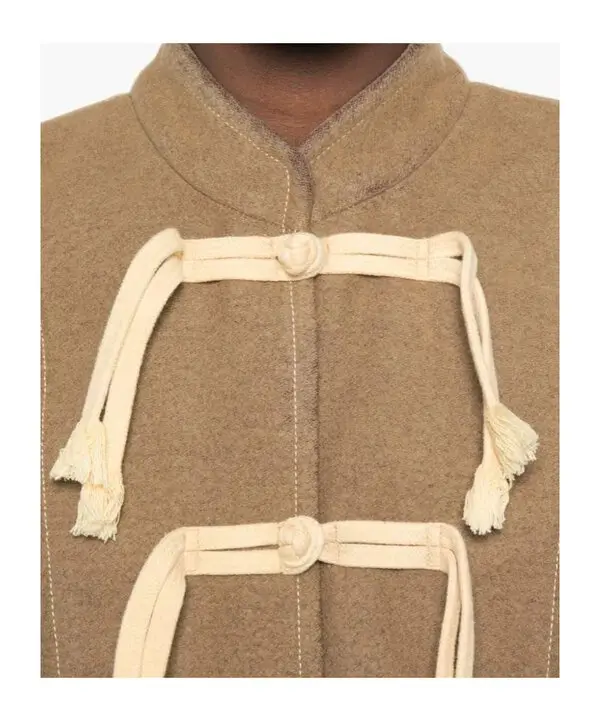 UMA WANG Long-sleeved Tie Detailed Casual Jacket - Tan