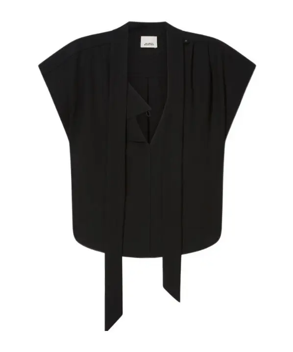 Isabel Marant Étoile Selene Sleeveless Crepe Blouse - Black