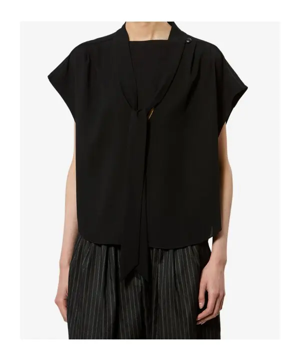 Isabel Marant Étoile Selene Sleeveless Crepe Blouse - Black