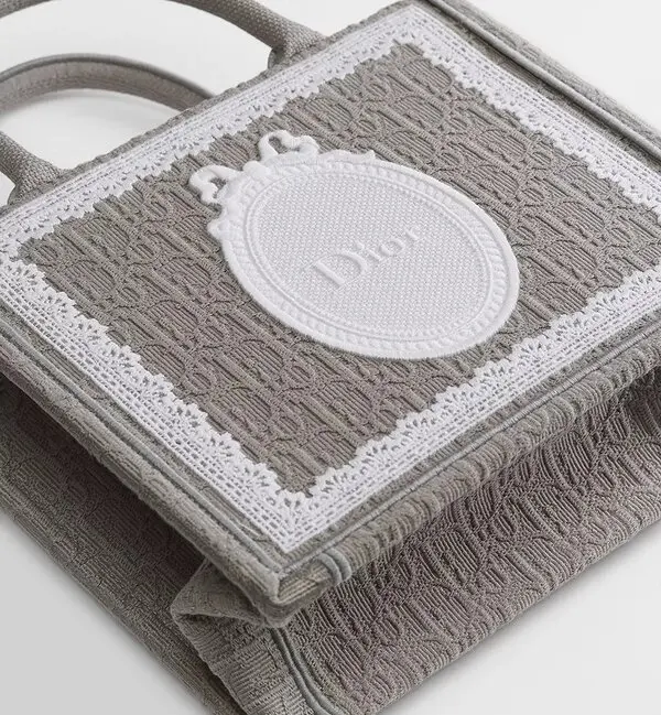 Dior Small Book Tote With Strap - Grey