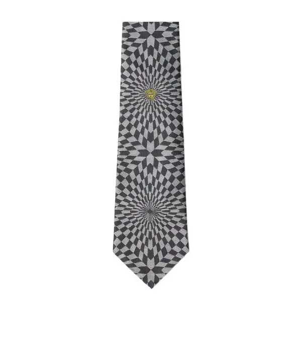 Versace Jacquard Silk Twill Neck Tie - Gray
