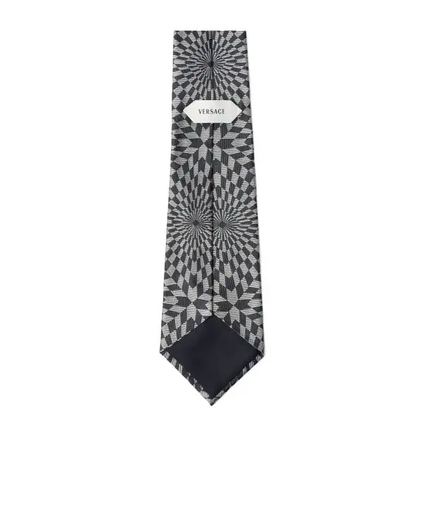 Versace Jacquard Silk Twill Neck Tie - Gray