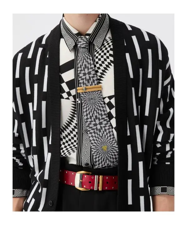 Versace Jacquard Silk Twill Neck Tie - Gray