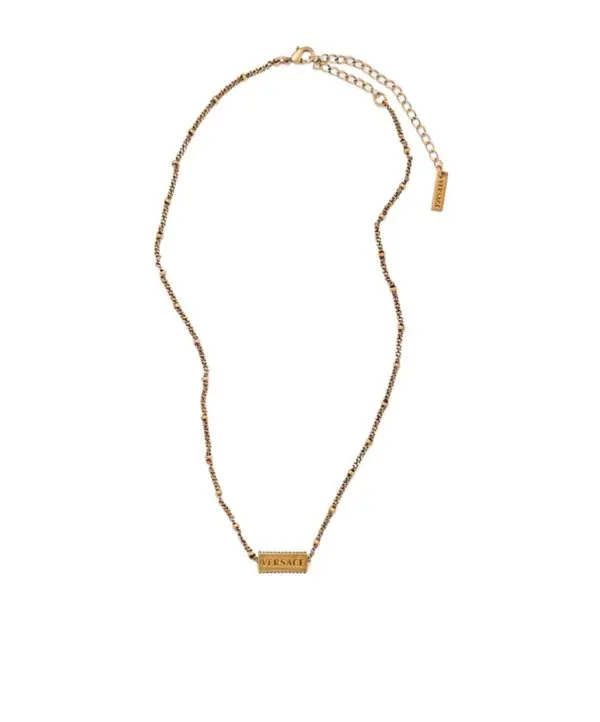 Versace Engraved Logo Chain Necklace