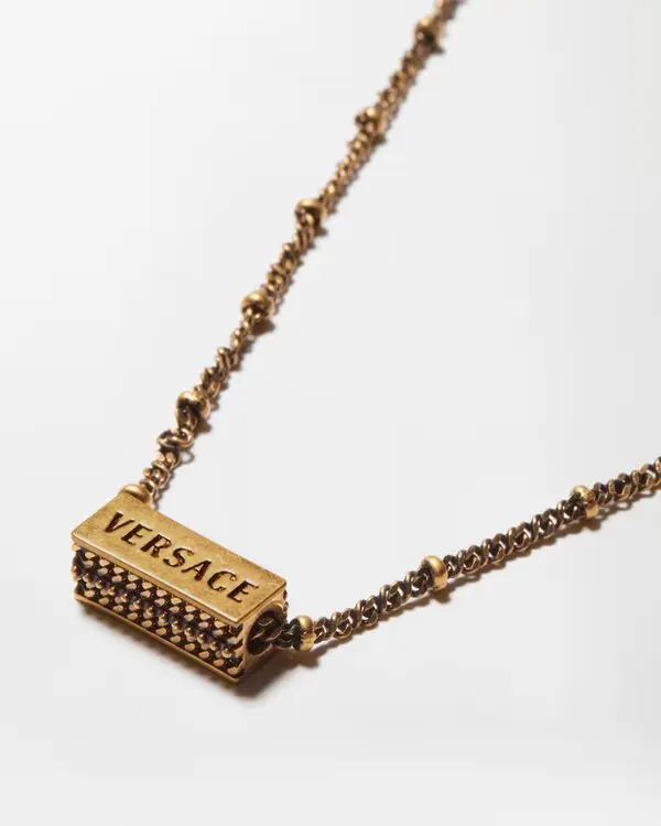 Versace Engraved Logo Chain Necklace