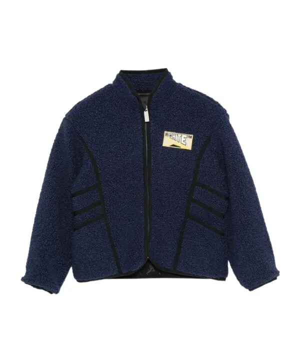 Off-White Long-sleeve Jacket With Stand Collar