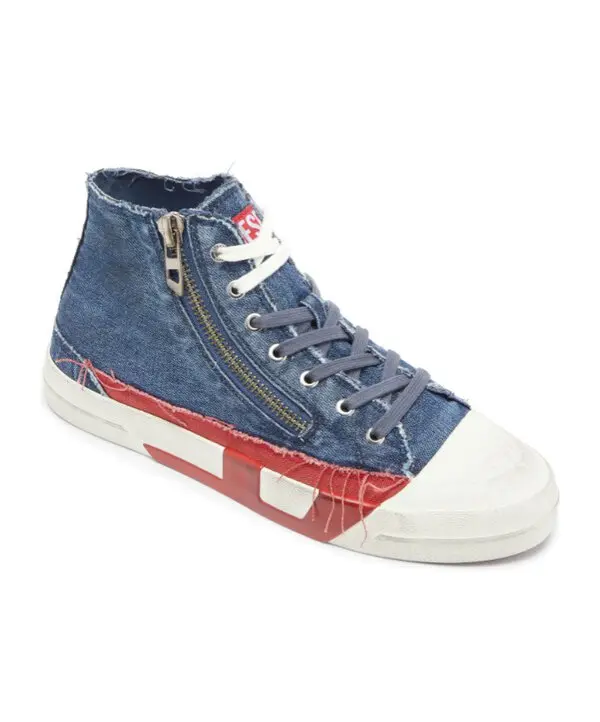 DIESEL® Distressed Denim High-top Sneakers