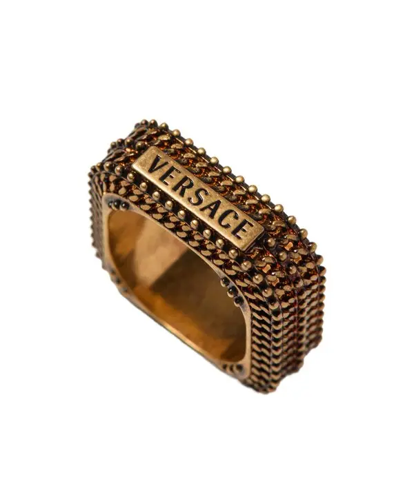 Versace Logo-plaque Square Ring
